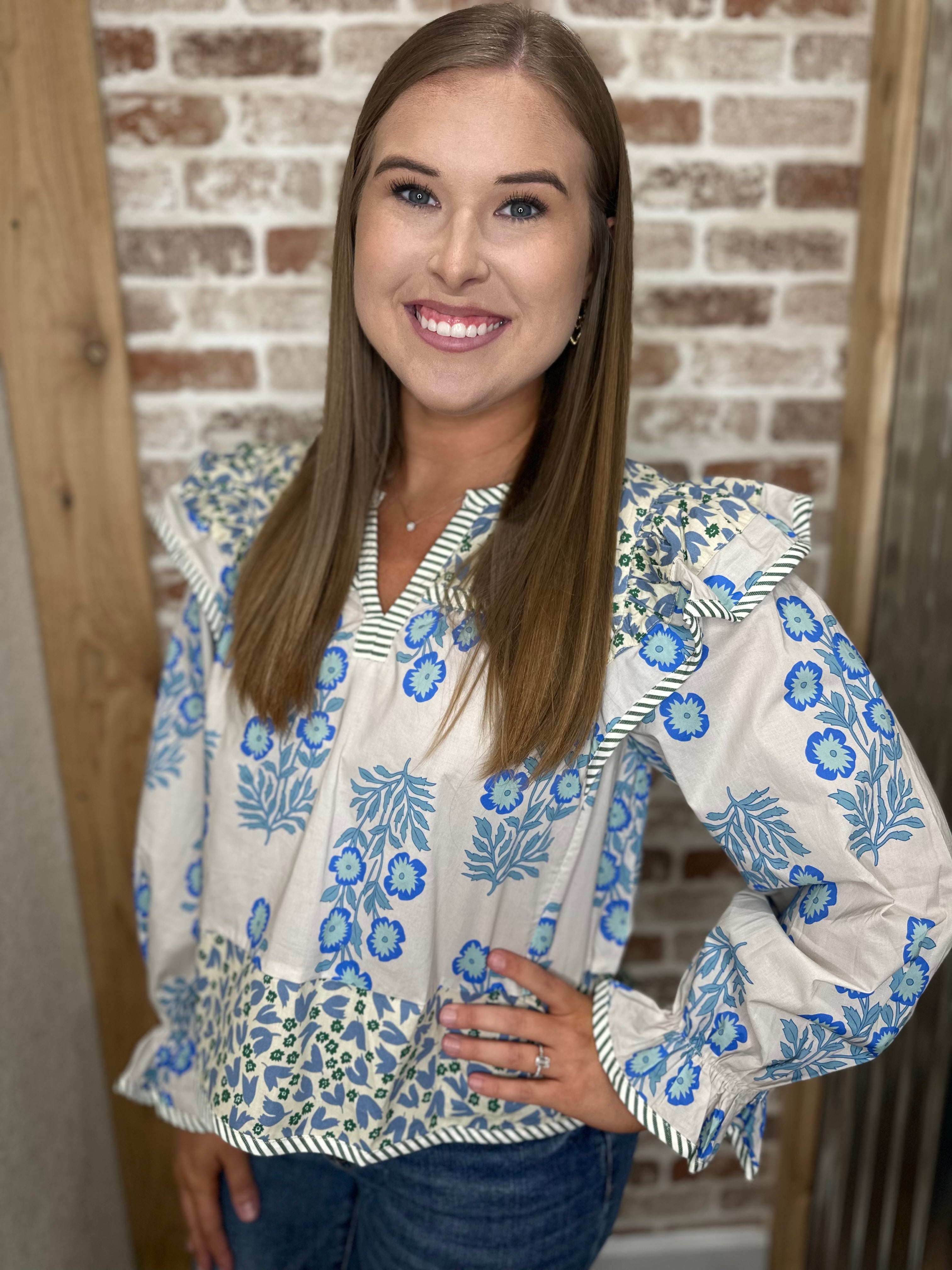Timeless Blue Top – Uniquely Southern Boutique & Gift